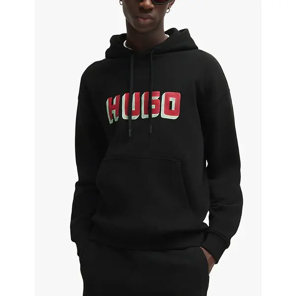 Hugo Logo-print Relaxed-fit Cotton Hoodie