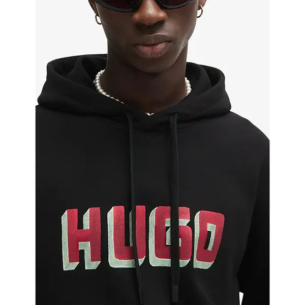 Hugo Logo-print Relaxed-fit Cotton Hoodie
