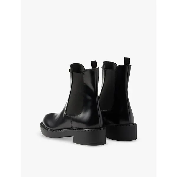 Prada Logo-plaque Leather Chelsea Boots