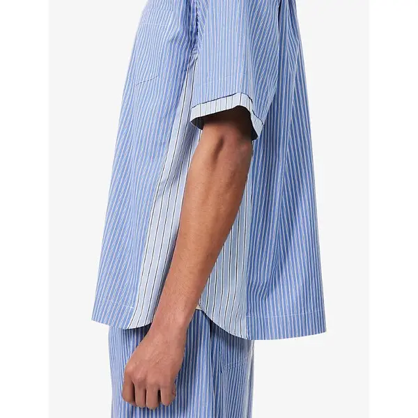 Sacai Pinstripe Short-sleeve Cotton Poplin Shirt