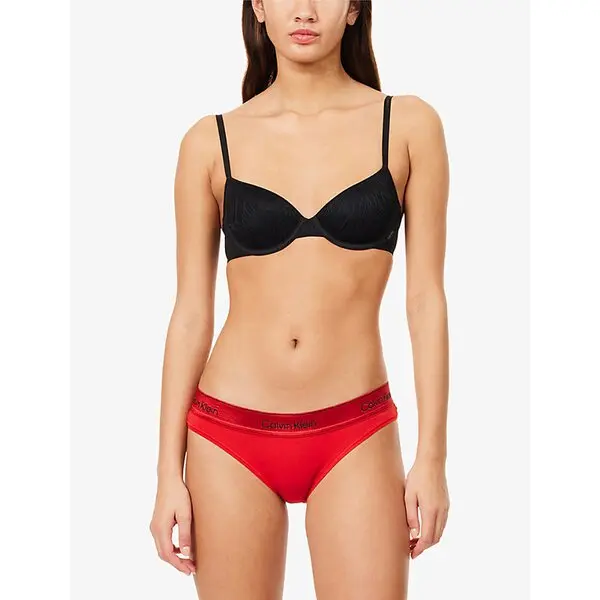 Calvin Klein Icon Branded Cotton And Modal-blend Bikini Briefs