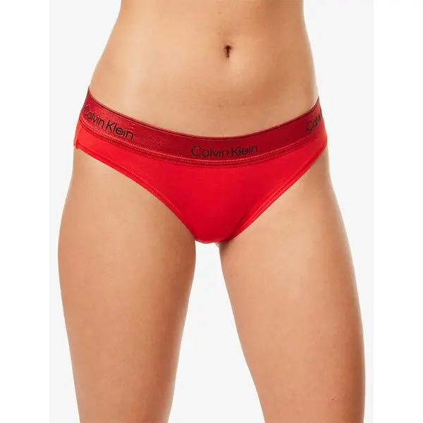 Calvin Klein Icon Branded Cotton And Modal-blend Bikini Briefs