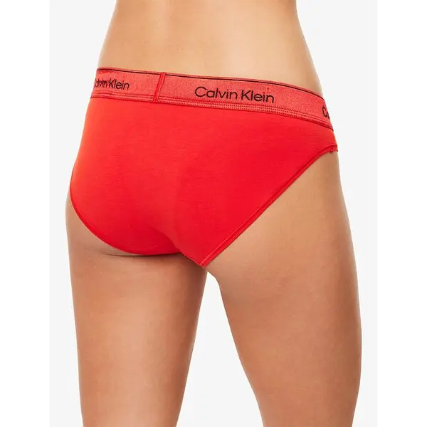 Calvin Klein Icon Branded Cotton And Modal-blend Bikini Briefs