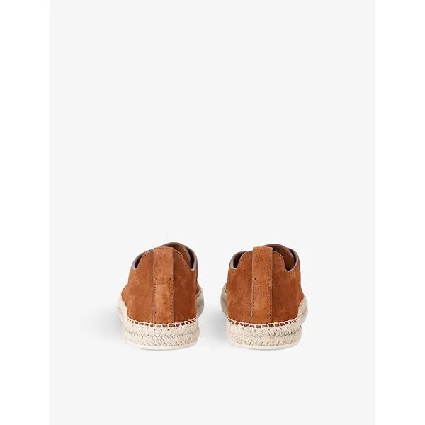 Zegna Triple Stitch Suede Espadrilles - Tan