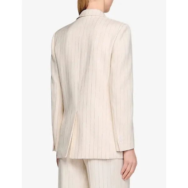 Sandro Striped Woven Single-breasted Blazer