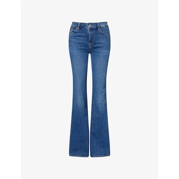 FRAME The Icon Long Flared Stretch-denim Blend Jeans