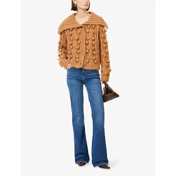 FRAME The Icon Long Flared Stretch-denim Blend Jeans