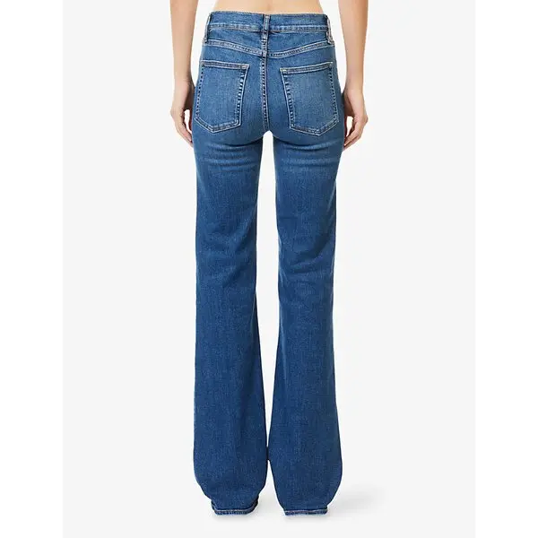 FRAME The Icon Long Flared Stretch-denim Blend Jeans