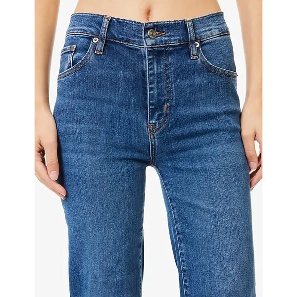 FRAME The Icon Long Flared Stretch-denim Blend Jeans