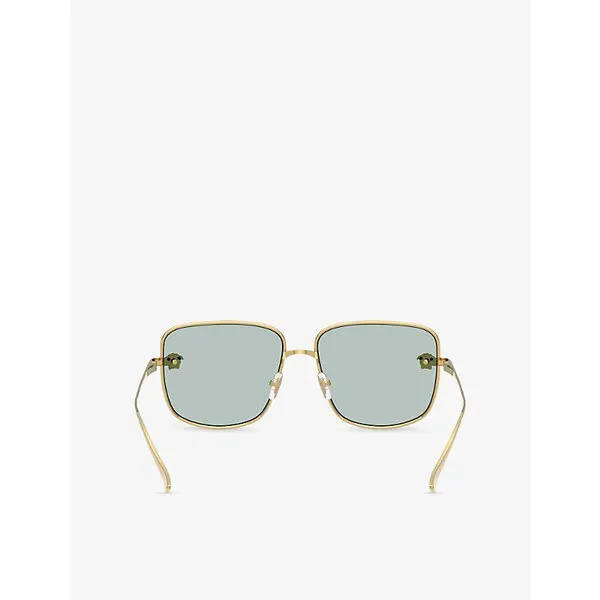 Versace Square Frame Metal Sunglasses