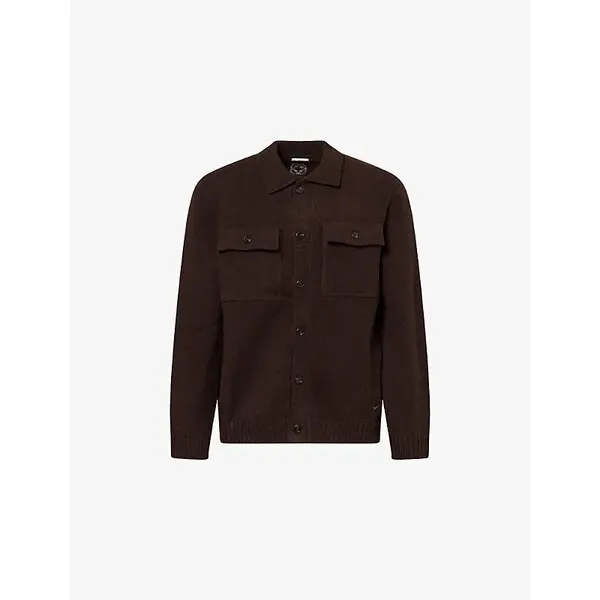 BELIER Patch-pocket Collared Knitted Overshirt