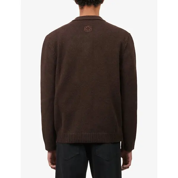 BELIER Patch-pocket Collared Knitted Overshirt
