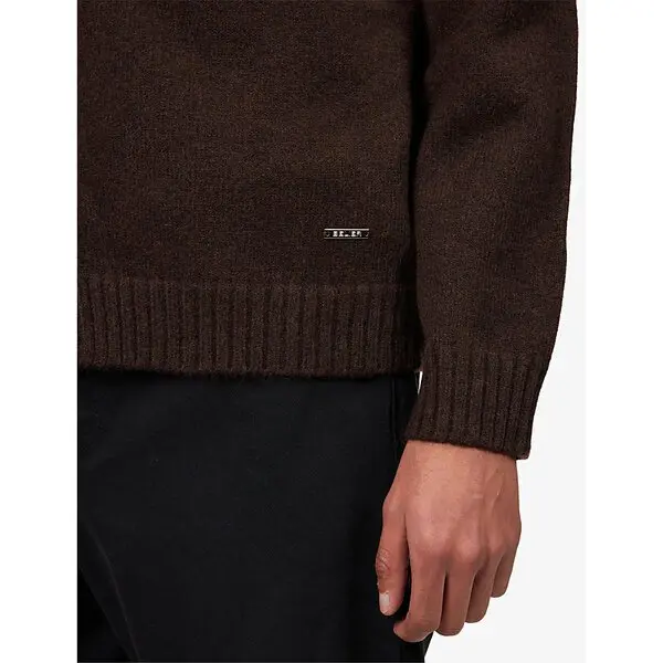 BELIER Patch-pocket Collared Knitted Overshirt