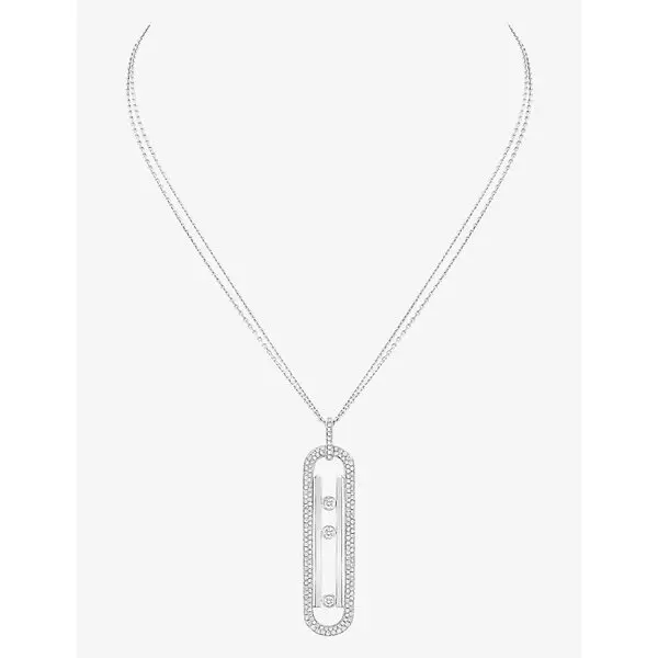 Messika 18ct Gold Move 10th Lrg Necklace - White Gold