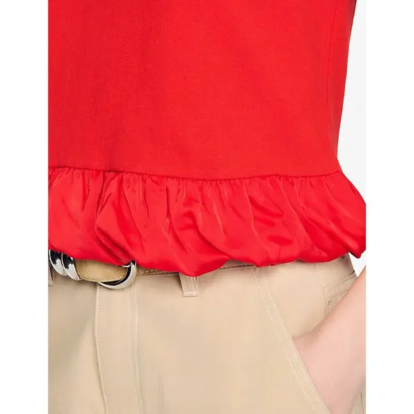 Sandro Sleeveless Bow-back Cotton Top - Red