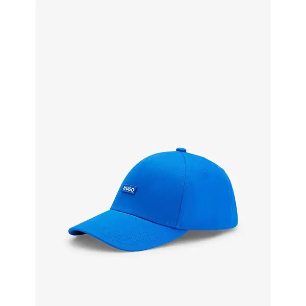 Hugo Logo-badge Cotton Baseball Cap - Open Blue