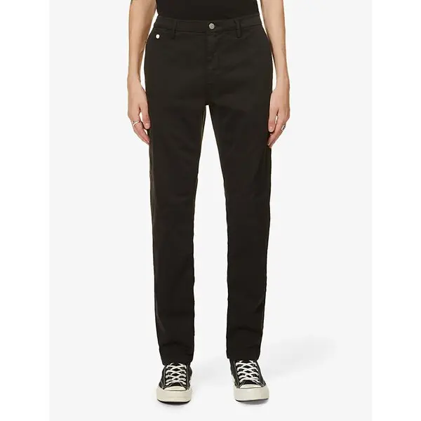 REPLAY Stretch-denim Straight-leg Chinos - Black