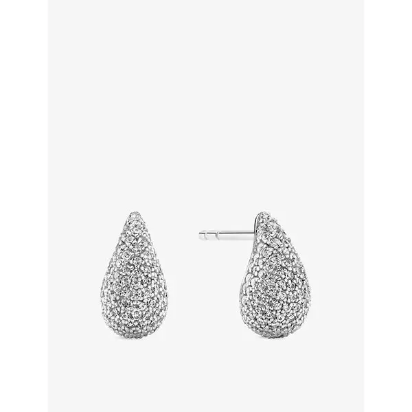 SIF JAKOBS Goccia Calare Piccolo Stud Earrings - Silver