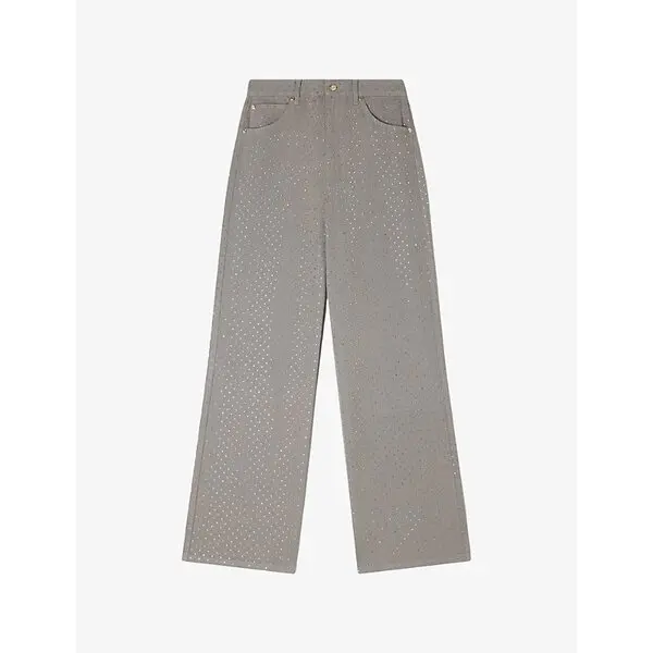 Sandro Diamante-embellished Relaxed-fit Denim Jeans