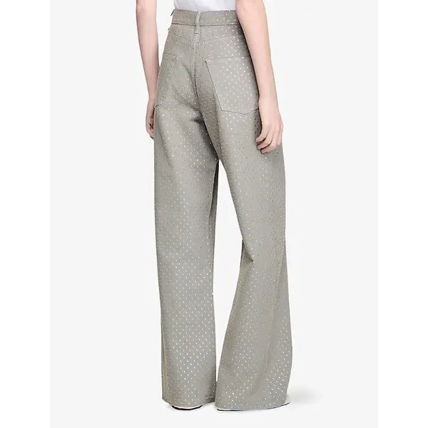 Sandro Diamante-embellished Relaxed-fit Denim Jeans