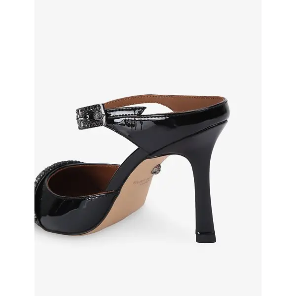 Kurt Geiger Patent-leather Embellished Stiletto Mules
