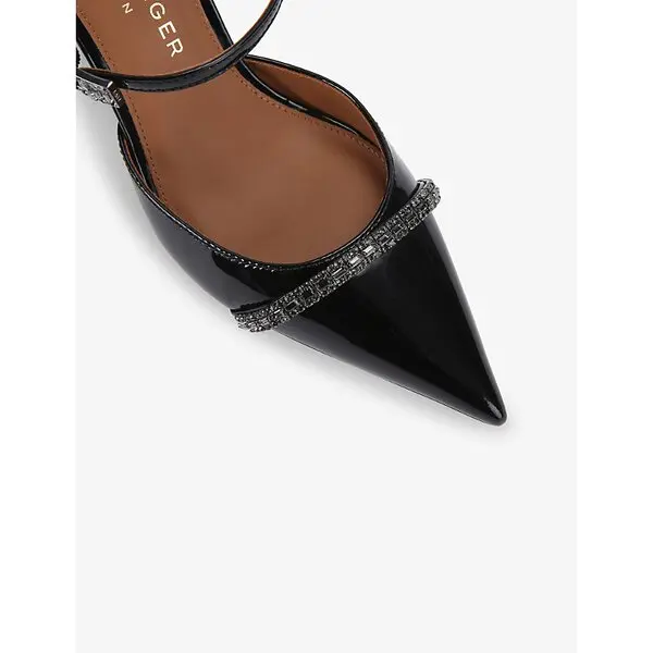 Kurt Geiger Patent-leather Embellished Stiletto Mules