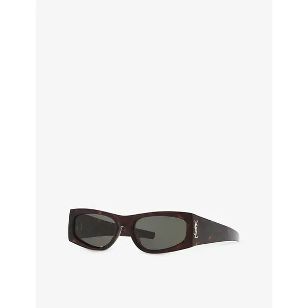 Saint Laurent Rectangle-frame Sunglasses - Brown
