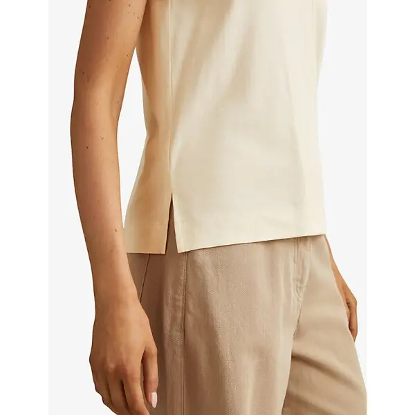 REISS Mira V-neck Sleeveless Woven Top