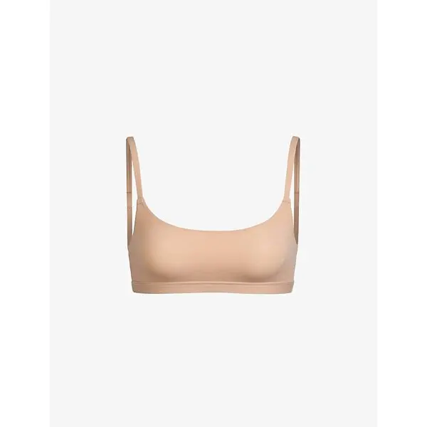 SKIMS Fits Everybody Scooped Stretch-woven Bra - Clay