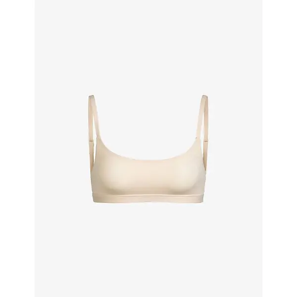 SKIMS Fits Everybody Scooped Stretch-woven Bra - Sand