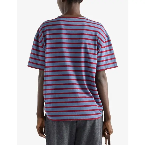 Prada Oversized Striped Cotton T-shirt