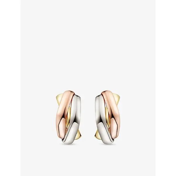Cartier Trinity 18ct Gold Cushion Earrings - White Gold