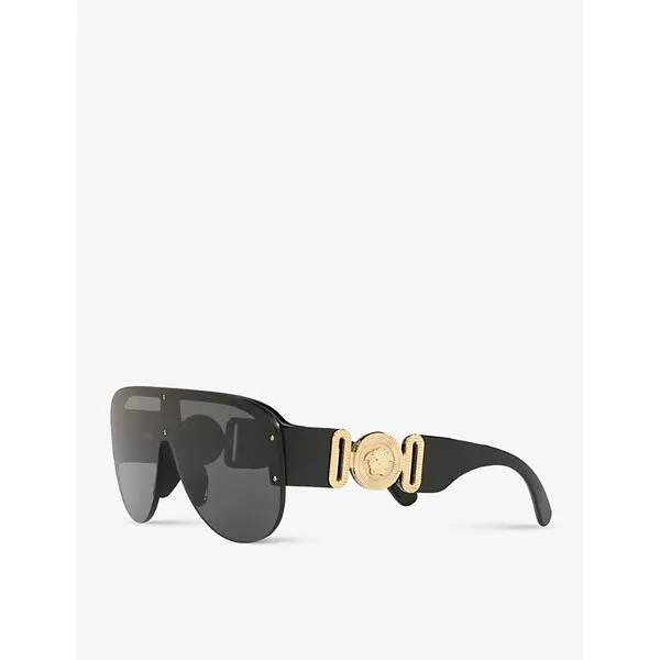 Versace Ve4391 Round-frame Sunglasses - Black