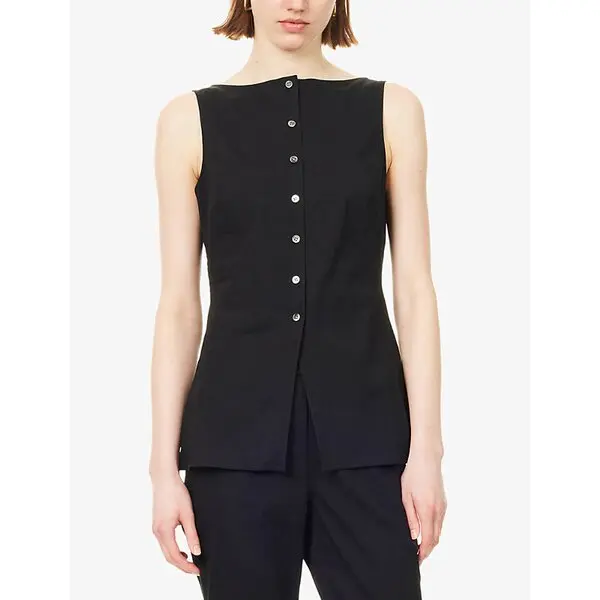 Theory Woven Boatneck Top