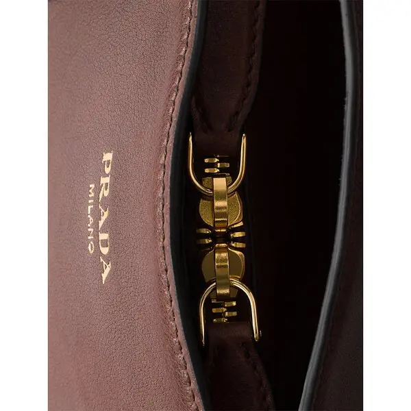 Prada Logo-embellished Leather Tote Bag - Brown