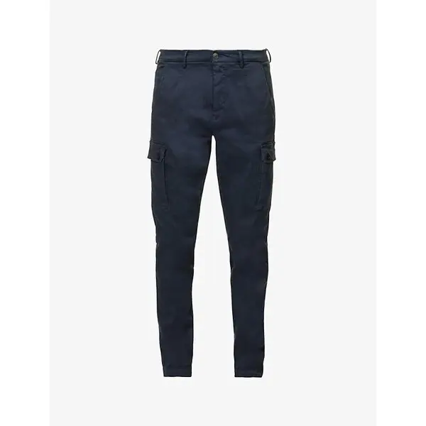 REPLAY Jaan Hypercargo Tapered-leg Stretch-cotton Blend Trousers - Blue
