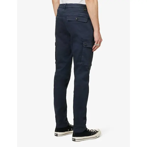 REPLAY Jaan Hypercargo Tapered-leg Stretch-cotton Blend Trousers - Blue