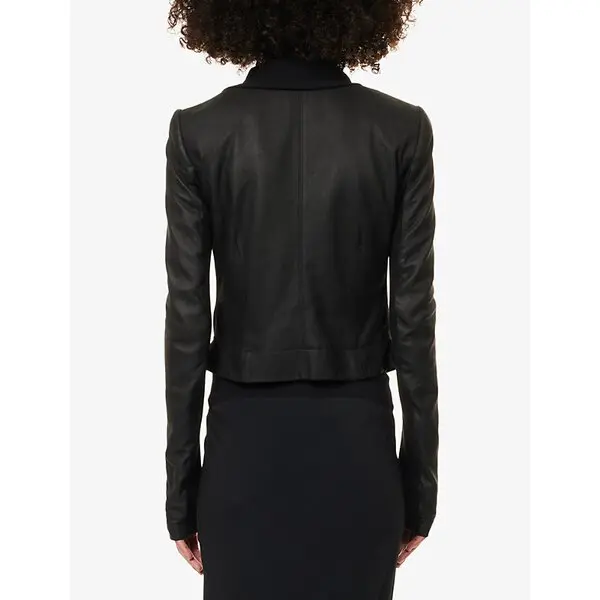 Rick Owens Scarf Biker Leather Jacket