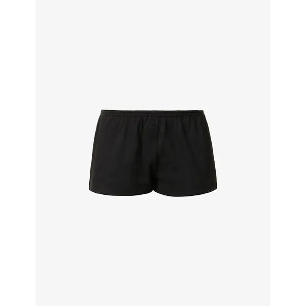 COU COU Pointelle Knitted Cotton Shorts - 2black