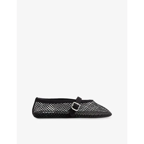 Alaïa Ballerina Mesh And Suede Ballet Flats - Black