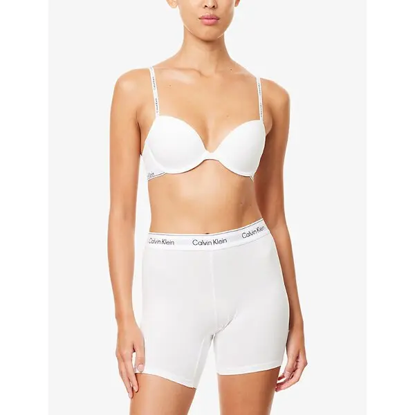 Calvin Klein Icon Moulded-cups Stretch-cotton Blend Bra