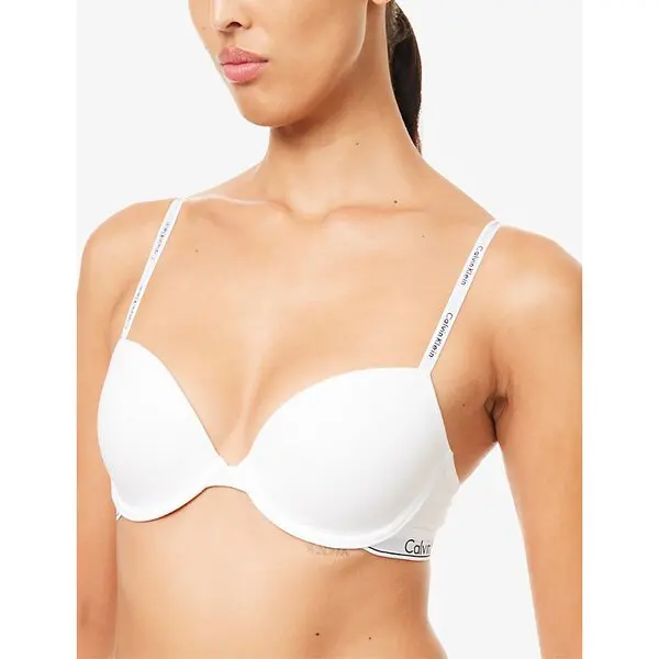 Calvin Klein Icon Moulded-cups Stretch-cotton Blend Bra