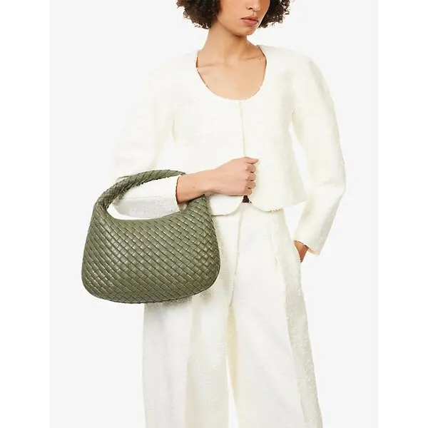 Bottega Veneta Small Leather Hobo Bag - Pickle-silver
