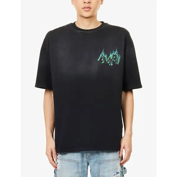 Amiri Flames Oversized Cotton-jersey T-shirt