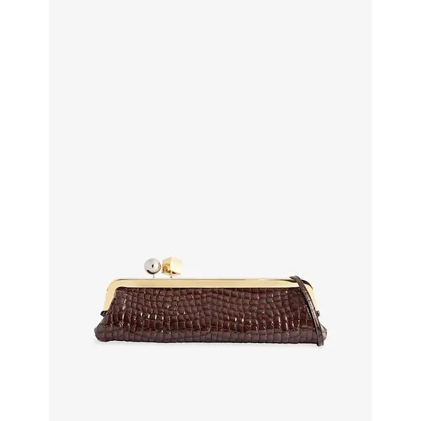 Jacquemus The Salon Long Leather Clutch Bag - Brown
