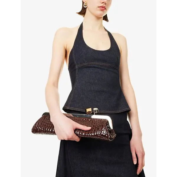 Jacquemus The Salon Long Leather Clutch Bag - Brown