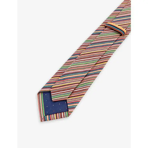 Paul Smith Stripe-print Wide-blade Silk Tie