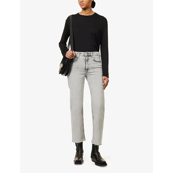 Rag & Bone Split-hem Long-sleeved Woven Top