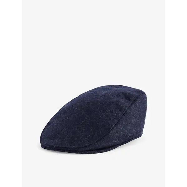 DENTS Fernworthy Flat-crown Wool Cap - Navy