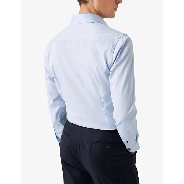 Eton Solid Signature Contemporary-fit Cotton Twill Shirt
